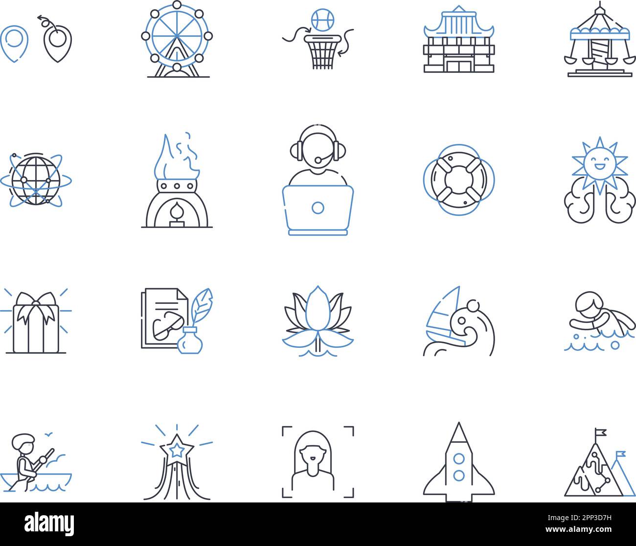 Cruise curator line icons collection. Adventure, Voyage, Luxury, Ocean ...