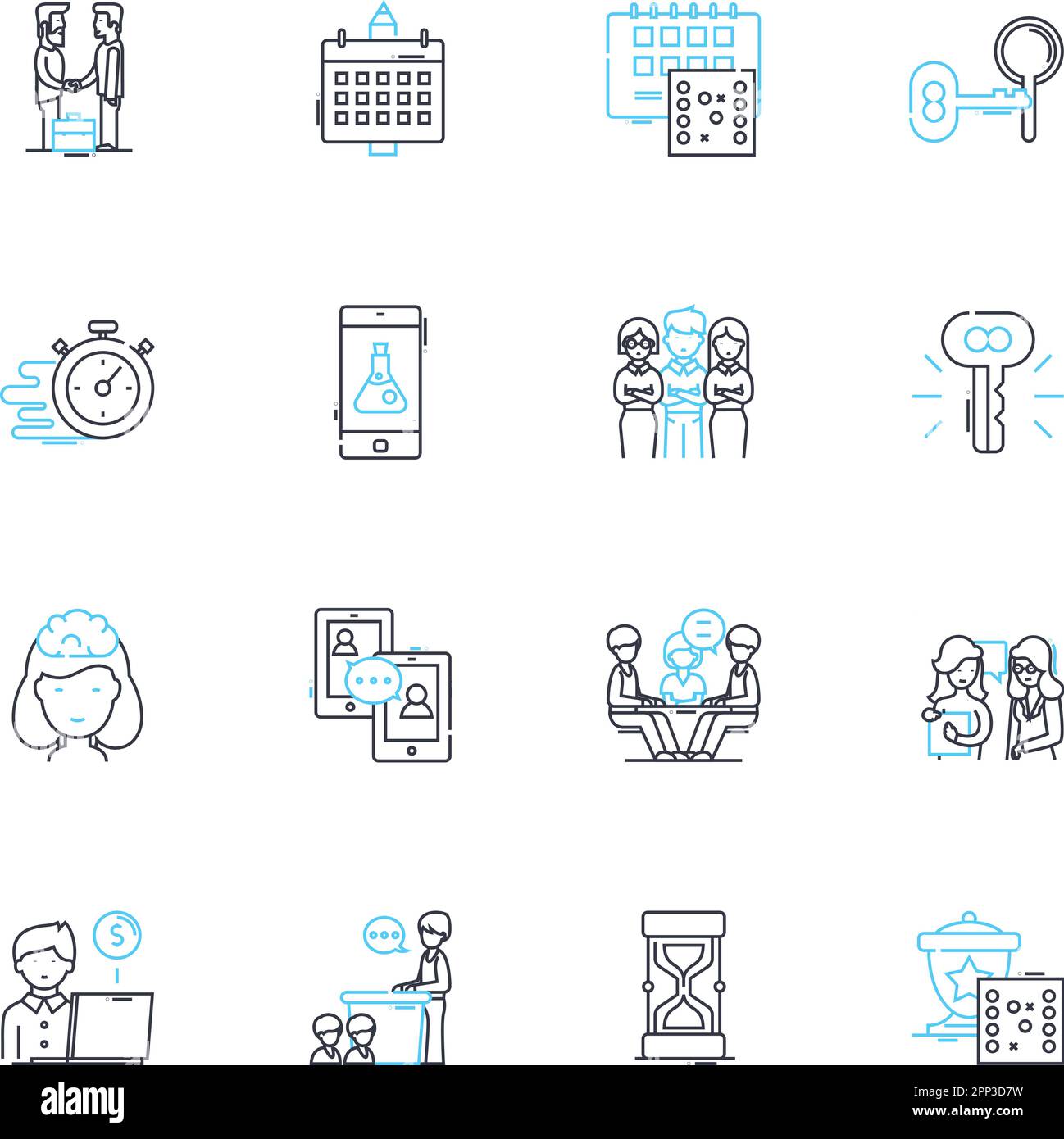 Enterprise linear icons set. Innovation, Strategy, Growth, Efficiency ...