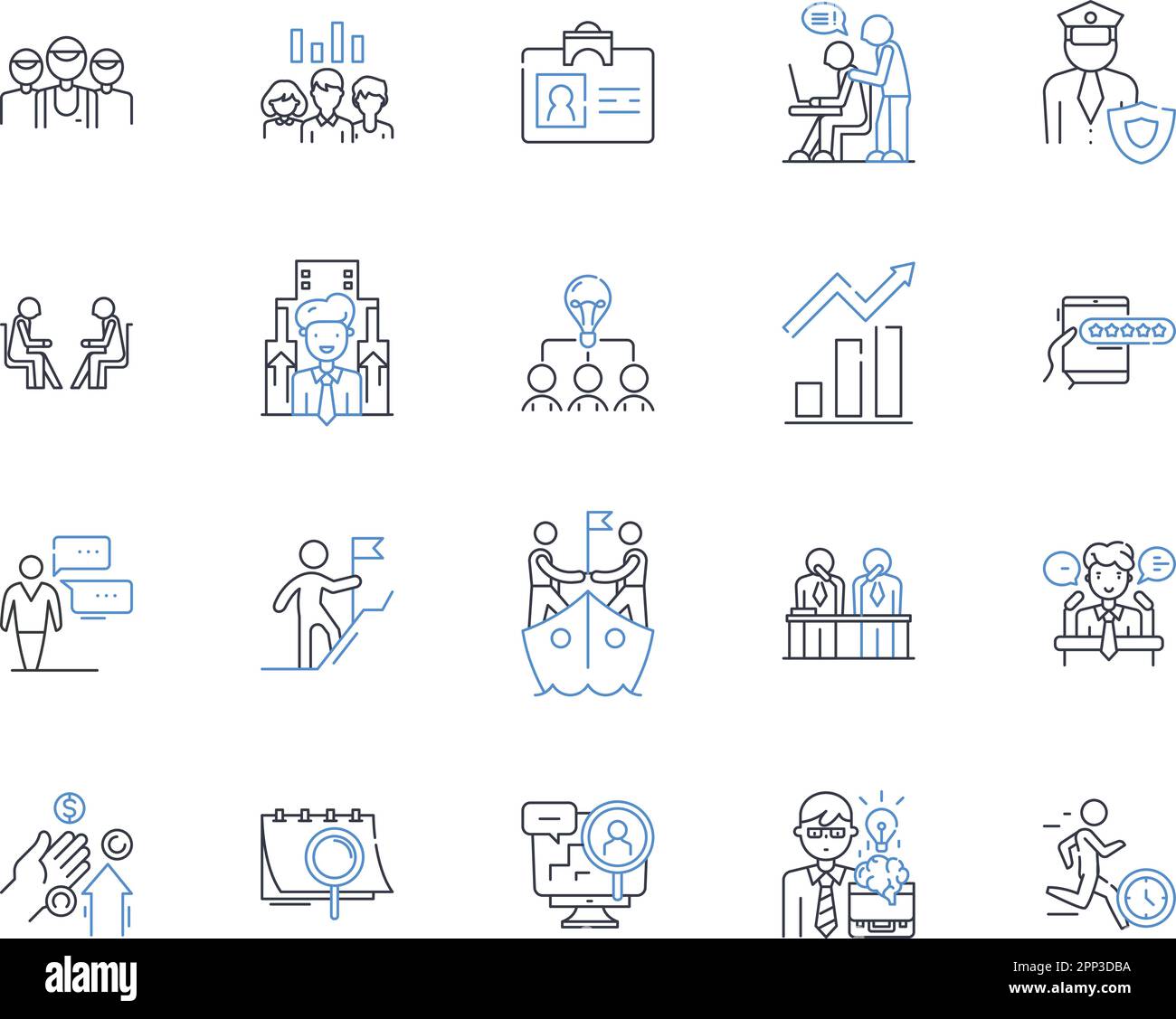 Schedule Optimization Line Icons Collection Efficiency Productivity Streamlining