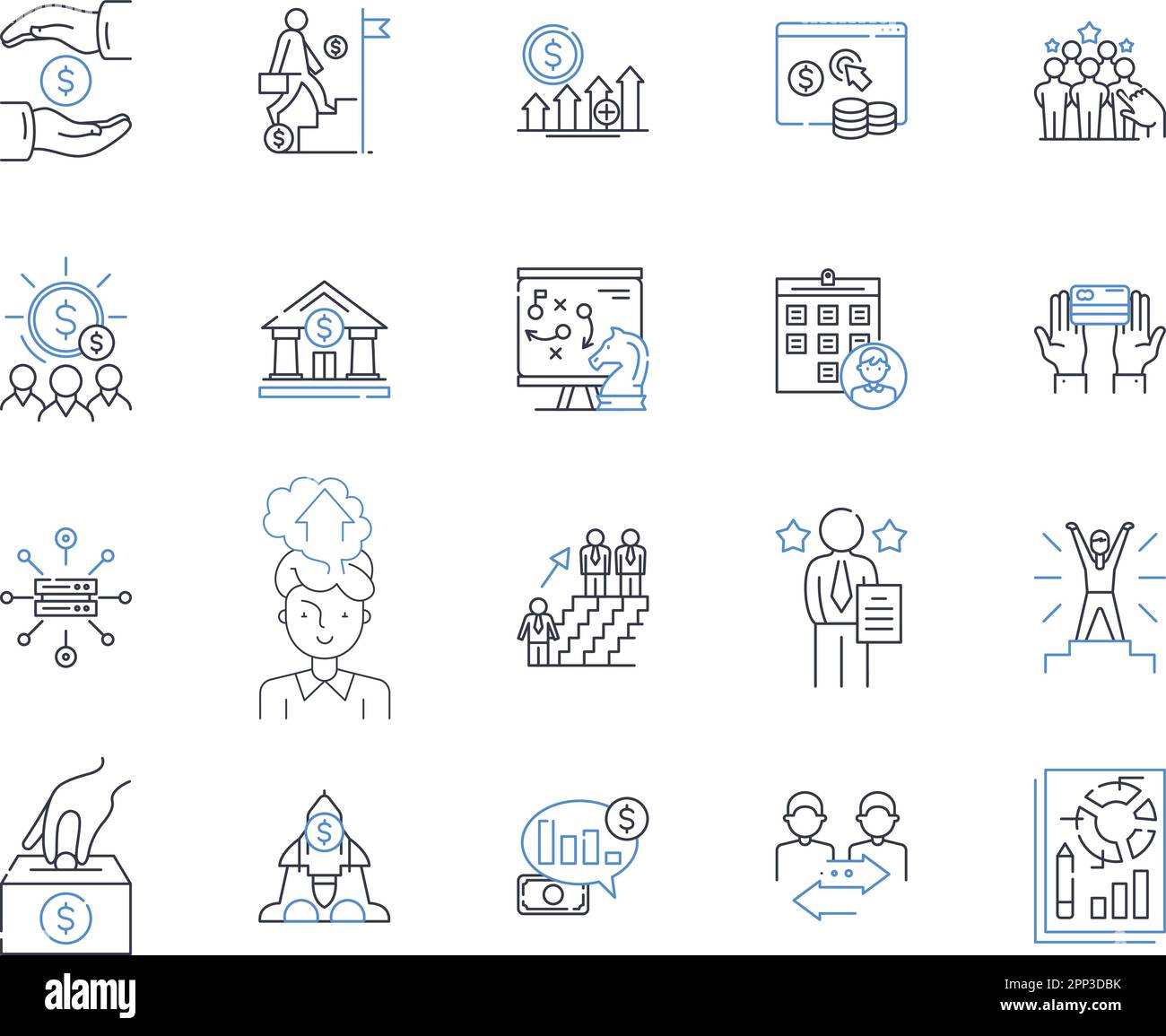 Career advancement line icons collection. Promotion, Growth, Success, Development, Progress ...