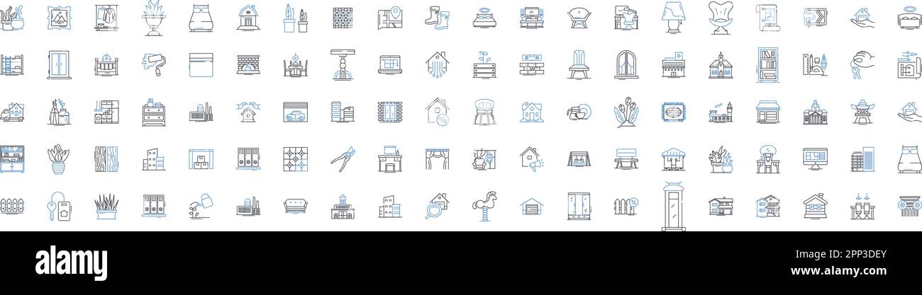 Home improvement line icons collection. renovation, remodeling ...