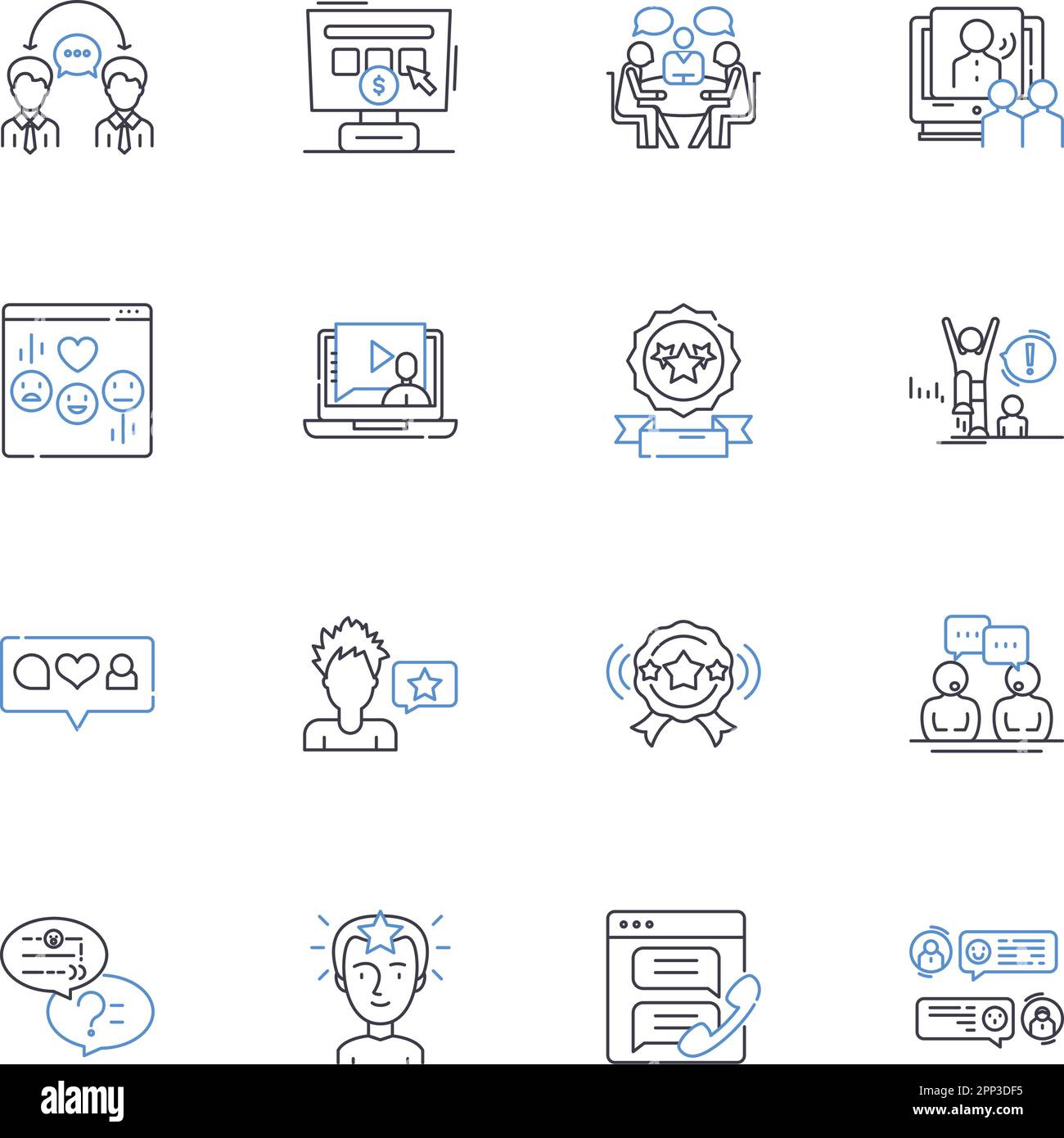 Commentaries line icons collection. Exegesis, Interpretation, Analysis ...