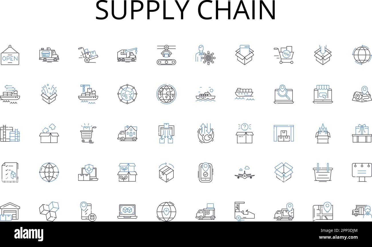 Supply chain line icons collection. Construction, Architecture ...