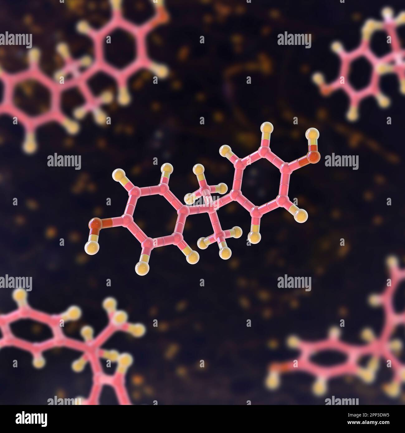 Bisphenol A molecule, illustration Stock Photo - Alamy