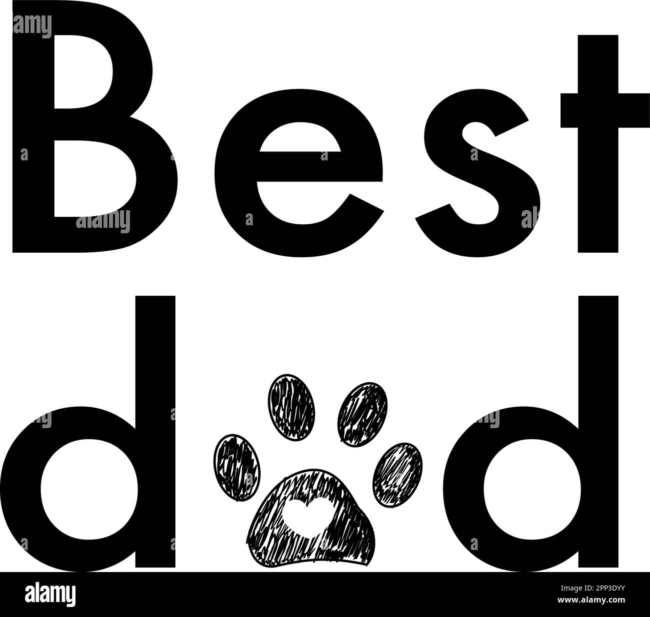 Best Dad text with doodle paw prints Stock Vector Image & Art - Alamy