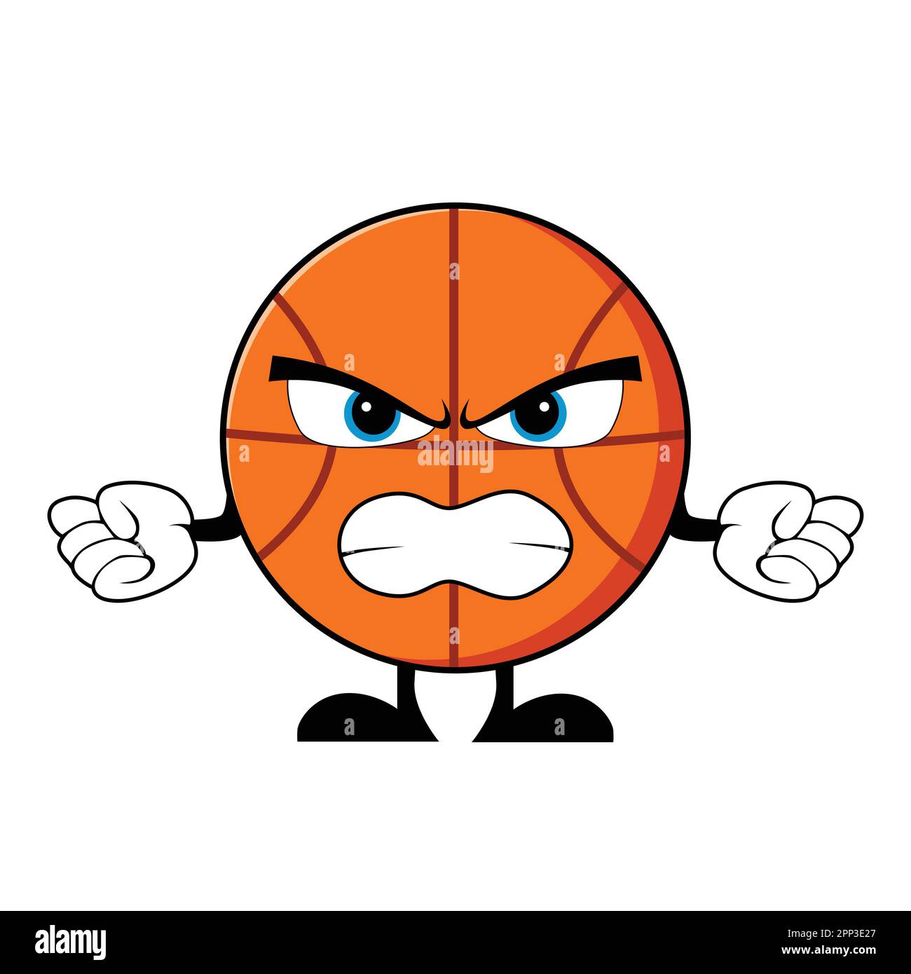 Angry Basketball Cartoon Character. Mascot Character vector Stock ...