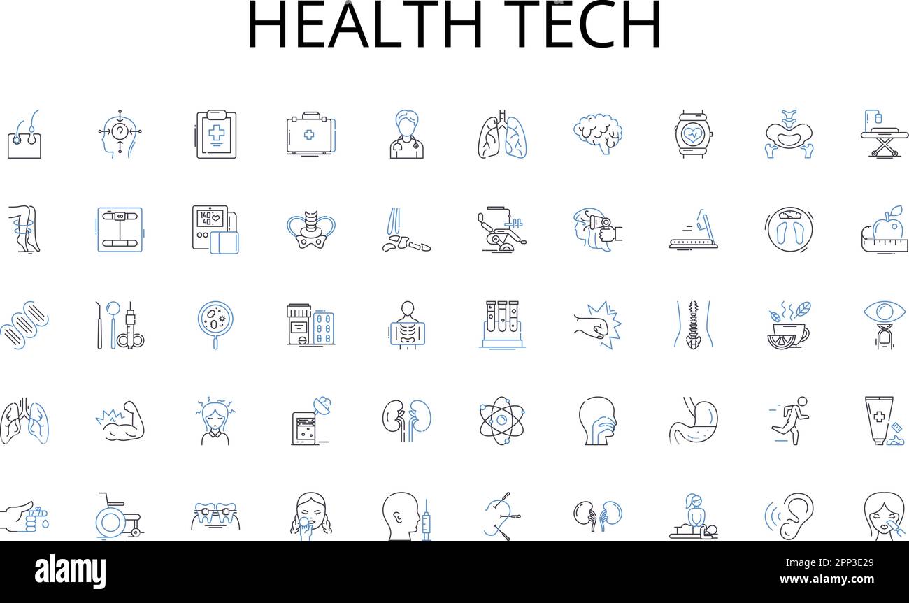 Health tech line icons collection. Innovation, Progress, Development ...