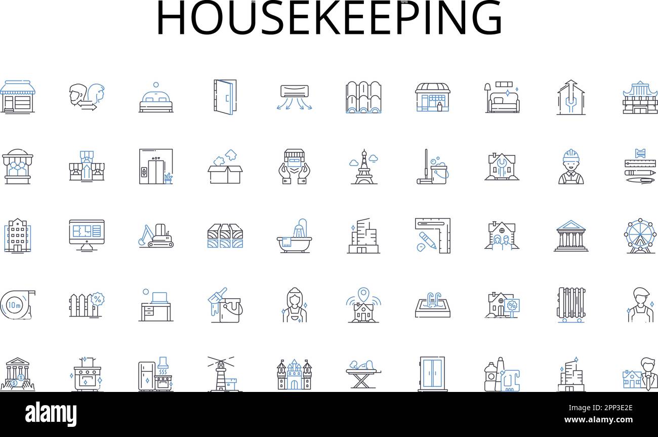 Housekeeping line icons collection. Support, Assistance, Solutions ... Housekeeping line icons collection. Support, Assistance, Solutions ...