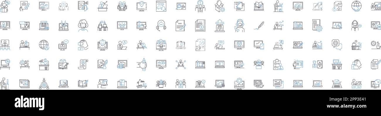 Administration Line Icons Collection Governance Management Organization Authority Command