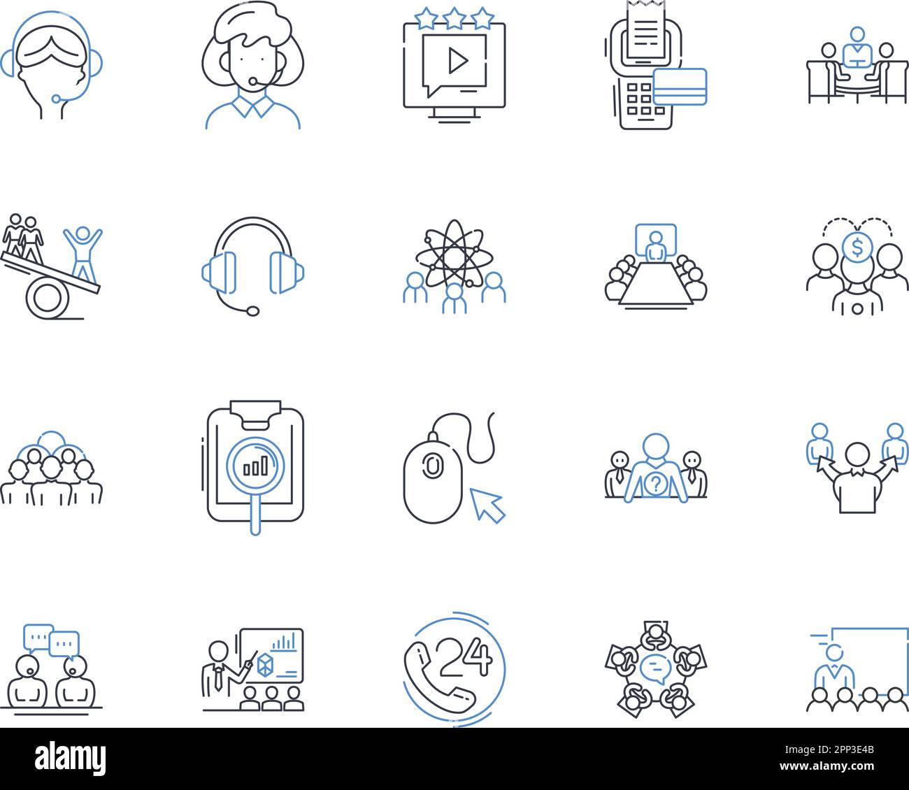 Marketing Channels line icons collection. Advertising, Branding ...
