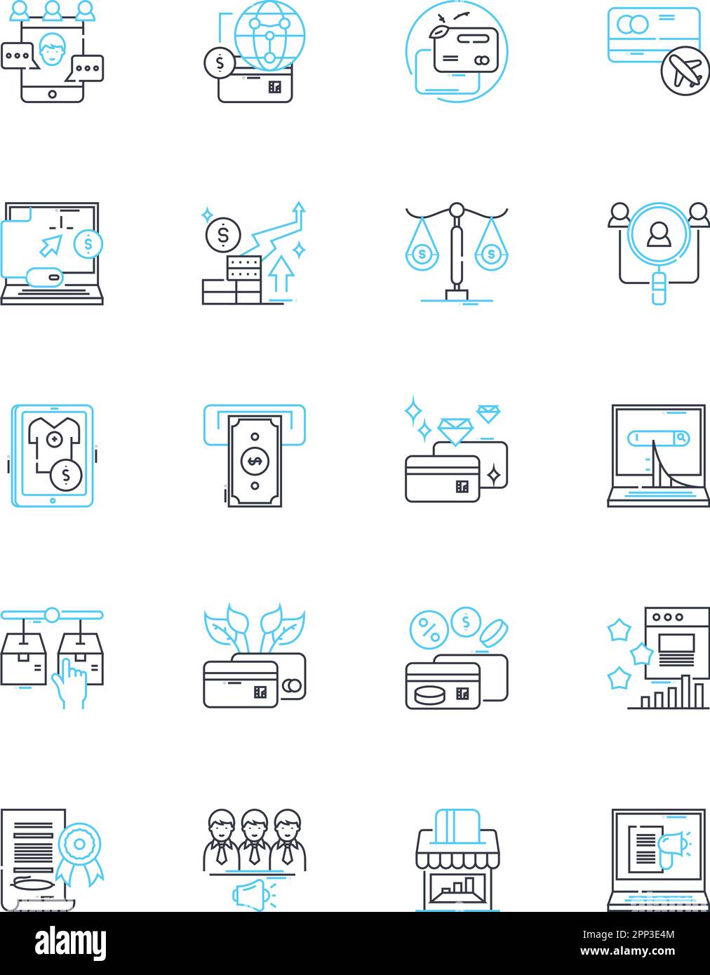 Risk funds linear icons set. Diversification, Investment, Allocation ...