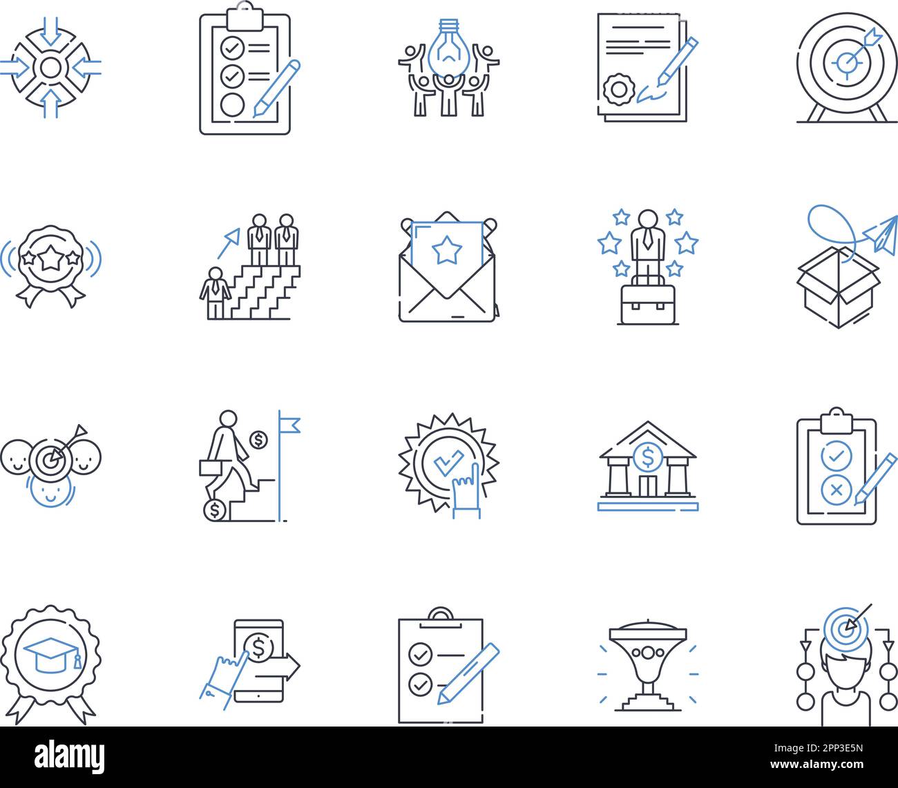 Mutual Management Line Icons Collection Teamwork Collaboration Communication Synergy Trust