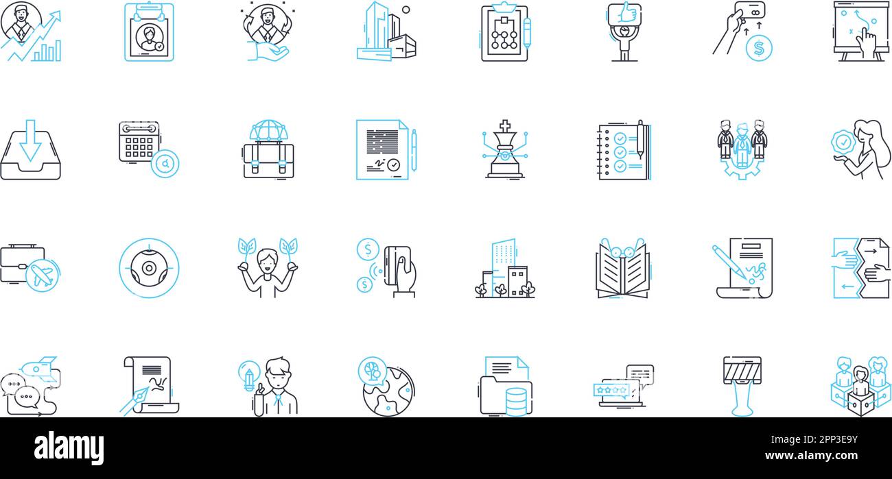 School building linear icons set. Classroom, Auditorium, Gymnasium ...