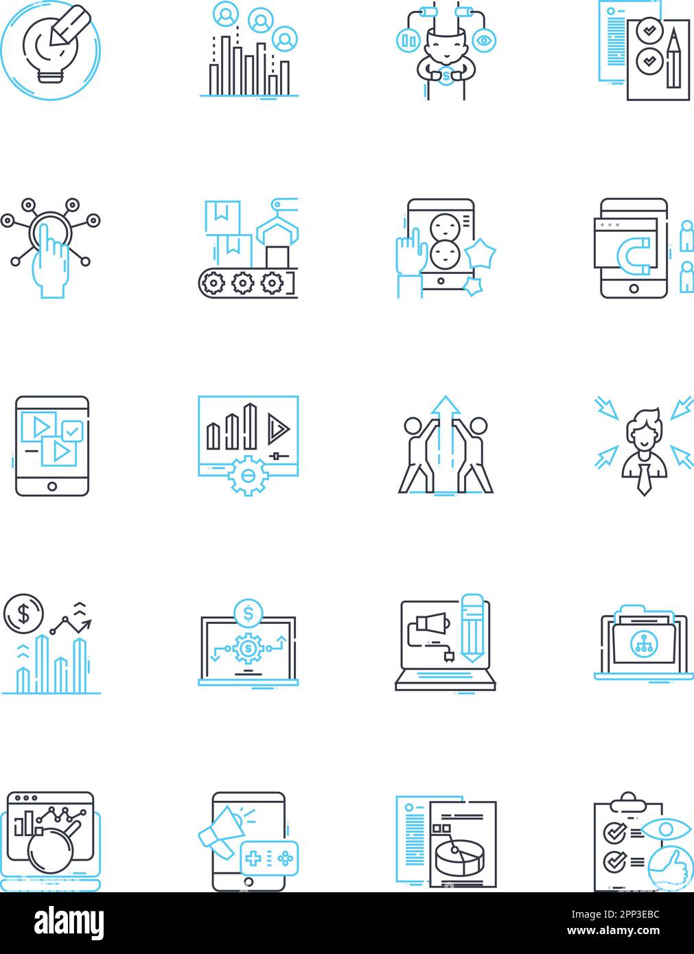 Influencer outreach linear icons set. Outreach, Influencers, Nerking ...