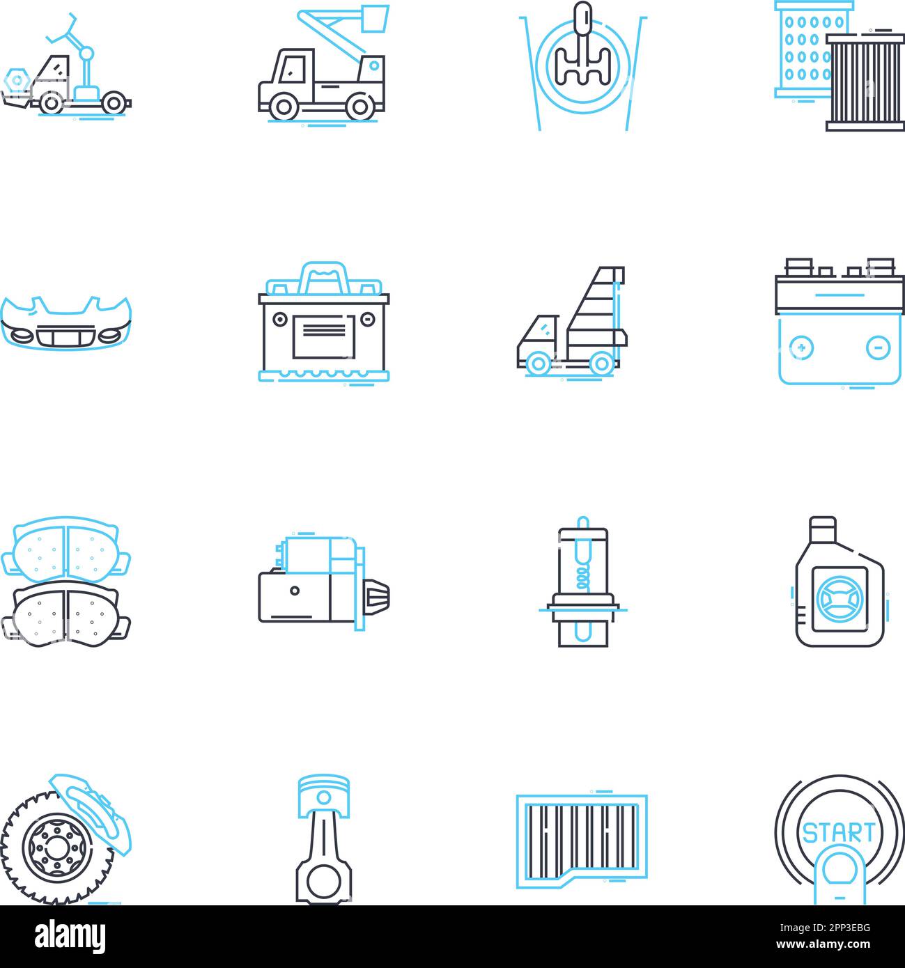 Auto shop linear icons set. Mechanic, Garage, Repair, Maintenance ...
