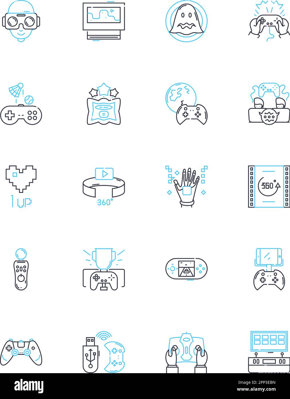 Virtual Design Linear Icons Set Rendering Visualization Modeling Interactivity Simulation