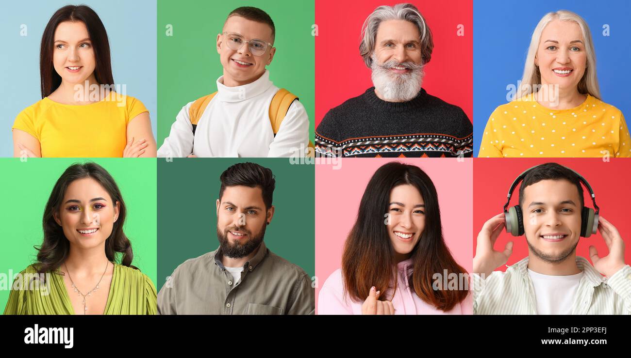 Collage happy family on hi-res stock photography and images - Alamy