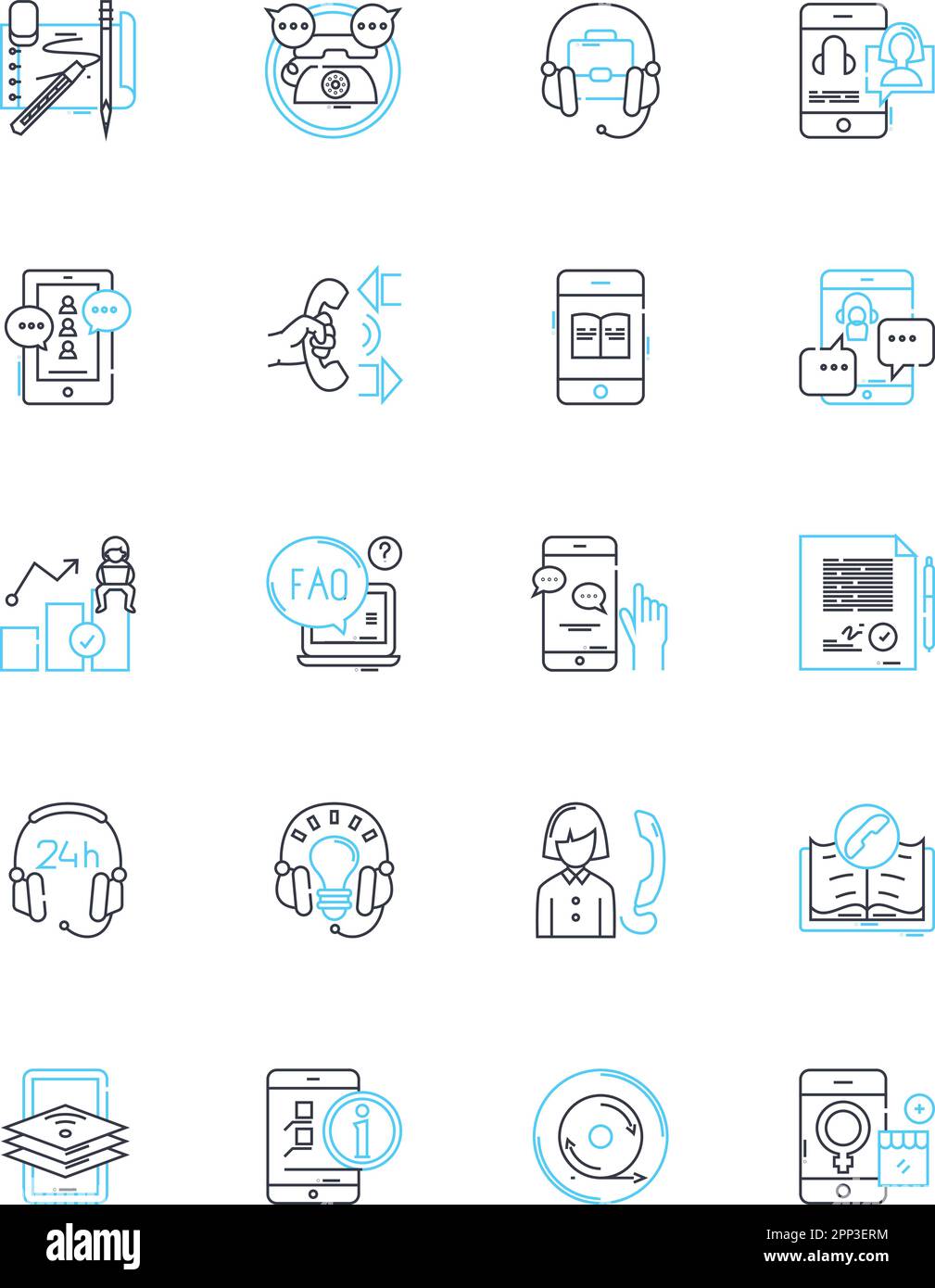 Firm backing linear icons set. Reliable, Supportive, Steady, Solid ...