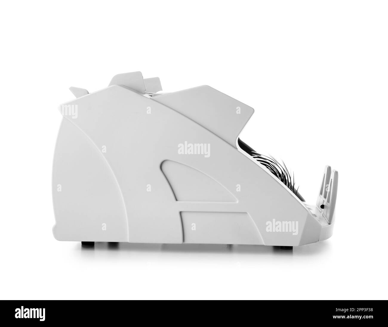 Modern cash counting machine on white background Stock Photo - Alamy