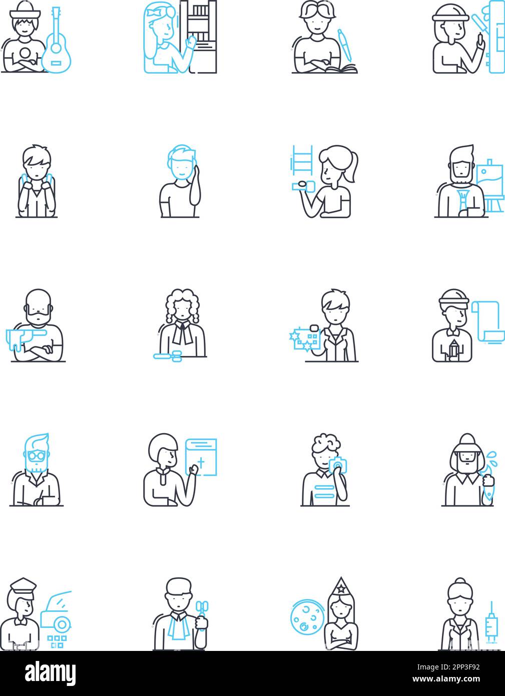 Campaign planning linear icons set. Strategy, Goals, Objectives ...