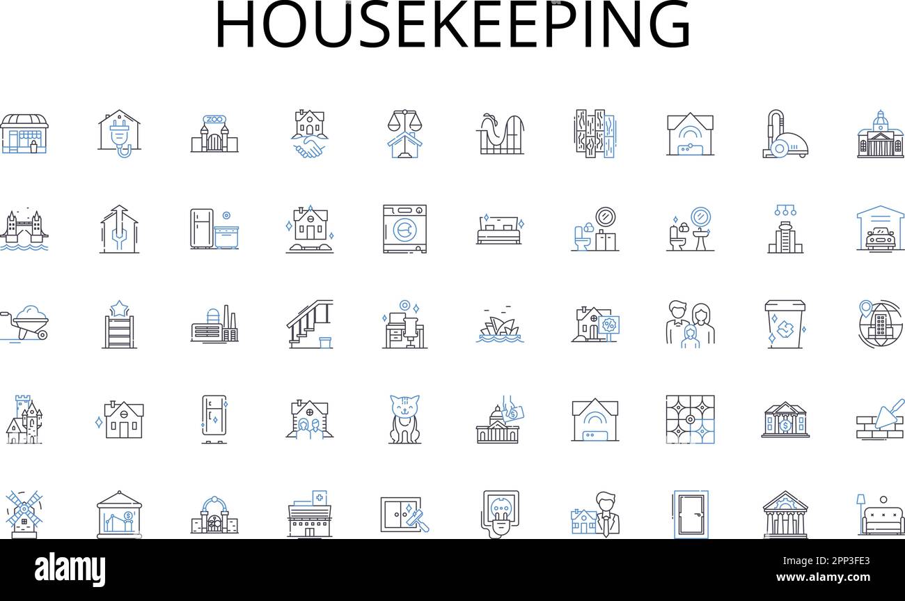 Housekeeping line icons collection. Drive, Leadership, Ingenuity ...