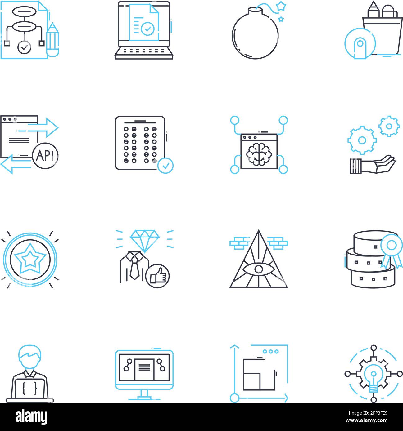 Figures Linear Icons Set Shapes Numbers Forms Statistics