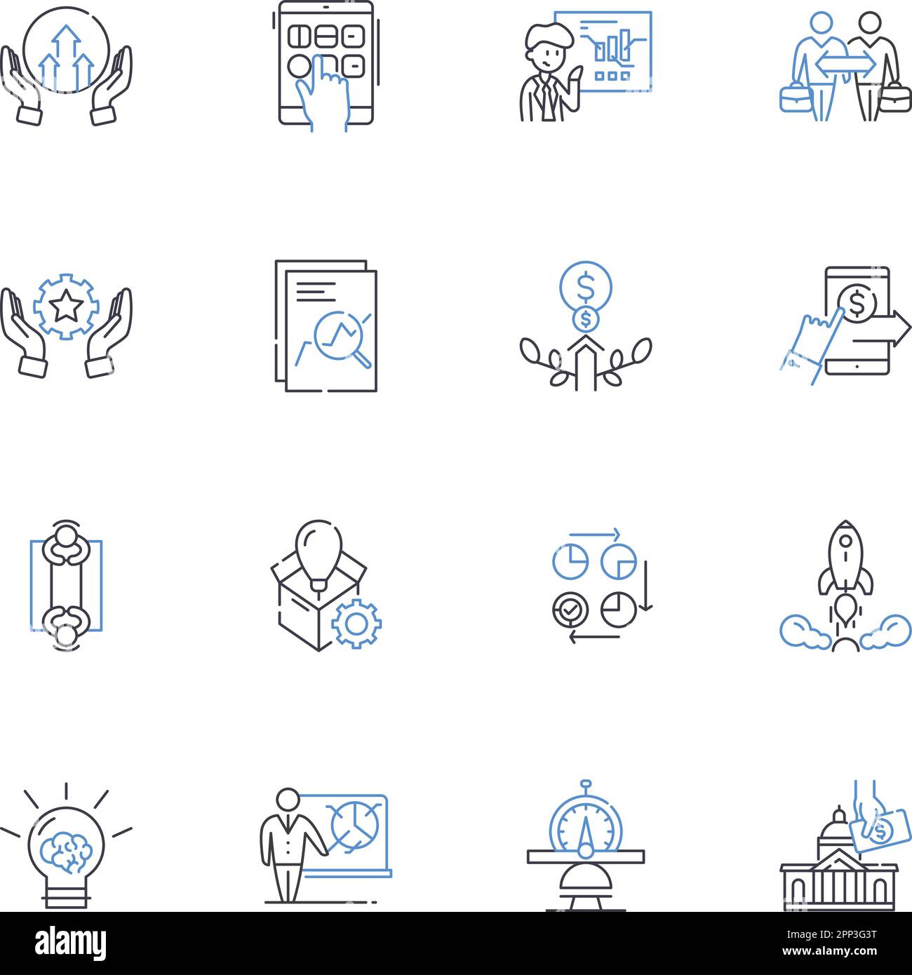 Policy and guideline line icons collection. Framework, Parameters ...
