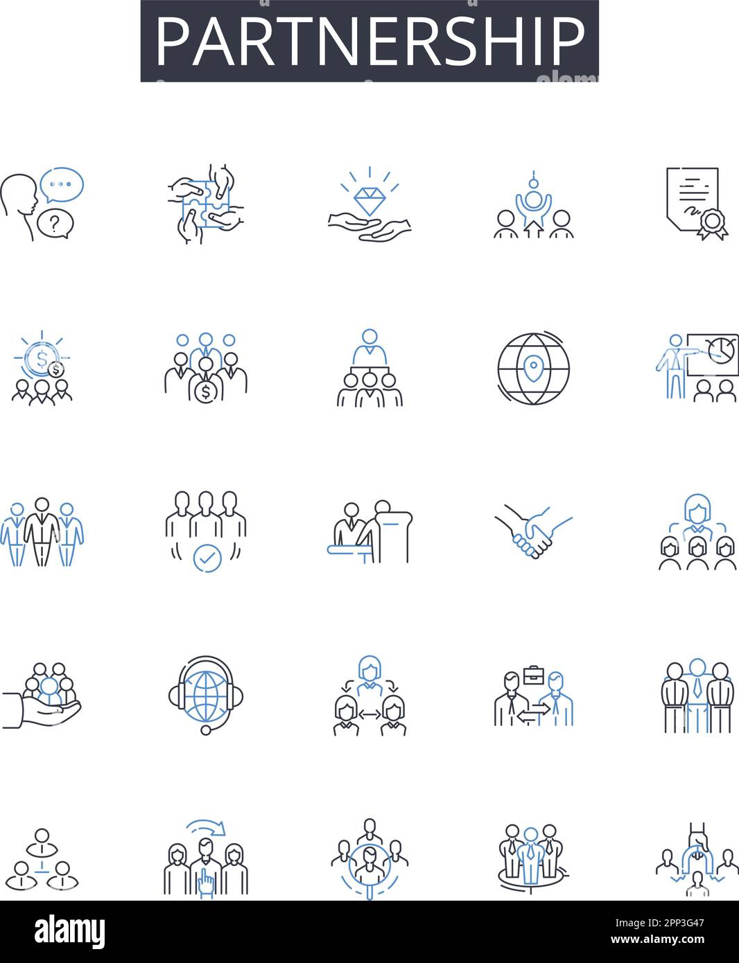 Partnership line icons collection. Alliance, Collaboration, Friendship ...