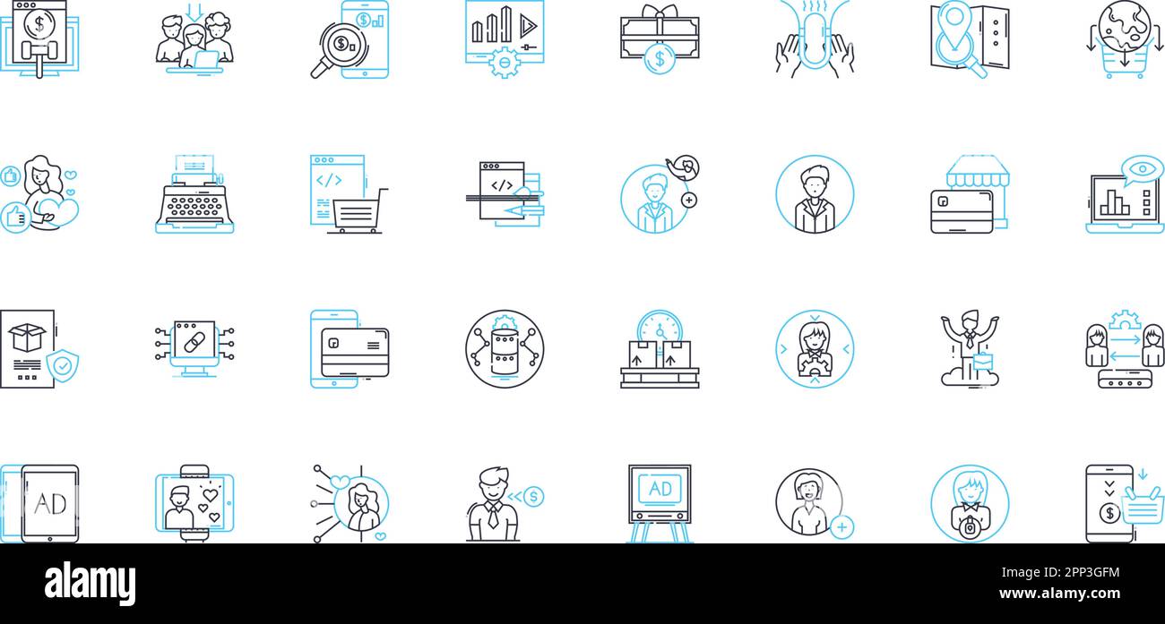 Marketing campaign linear icons set. Strategy, Advertisements ... Marketing campaign linear icons set. Strategy, Advertisements ...