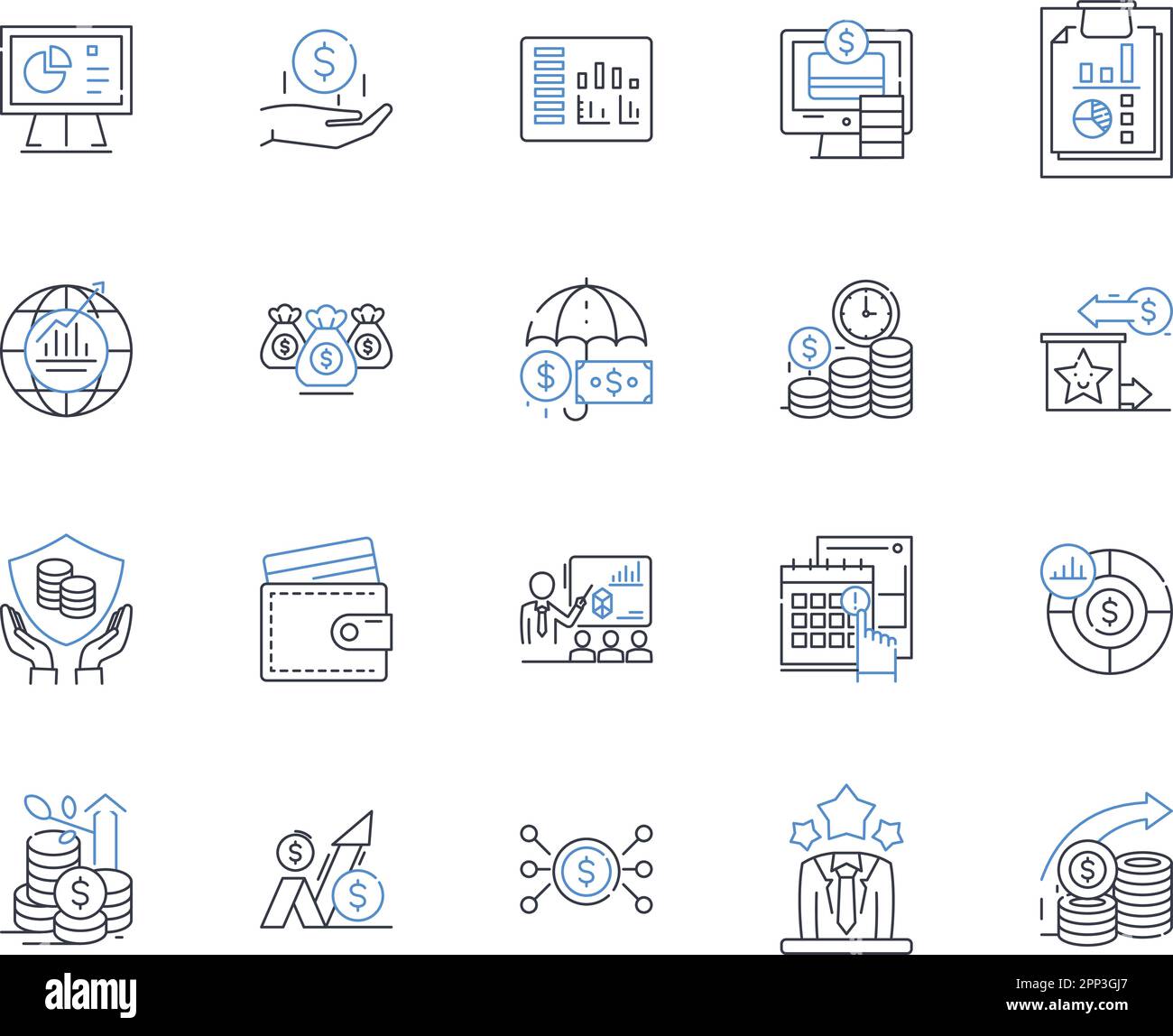 Commercial sphere line icons collection. Marketplace, Business ...