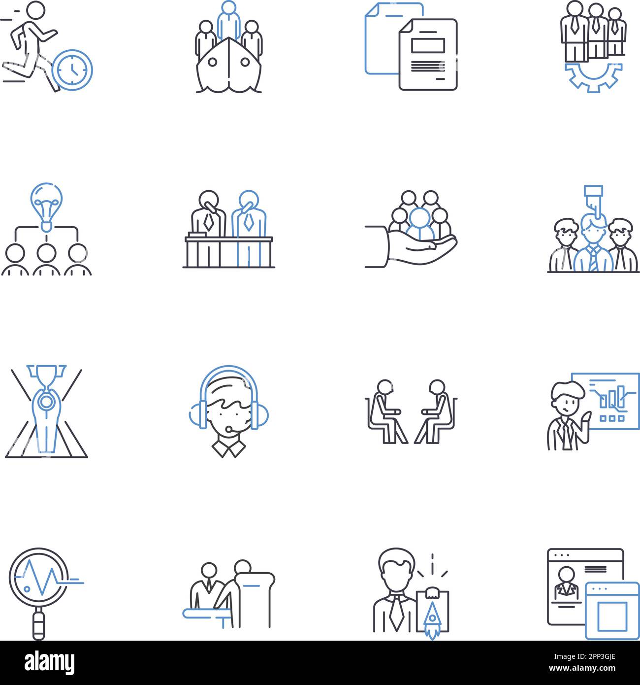 Emotional Skills Line Icons Collection Empathy Compassion Resilience