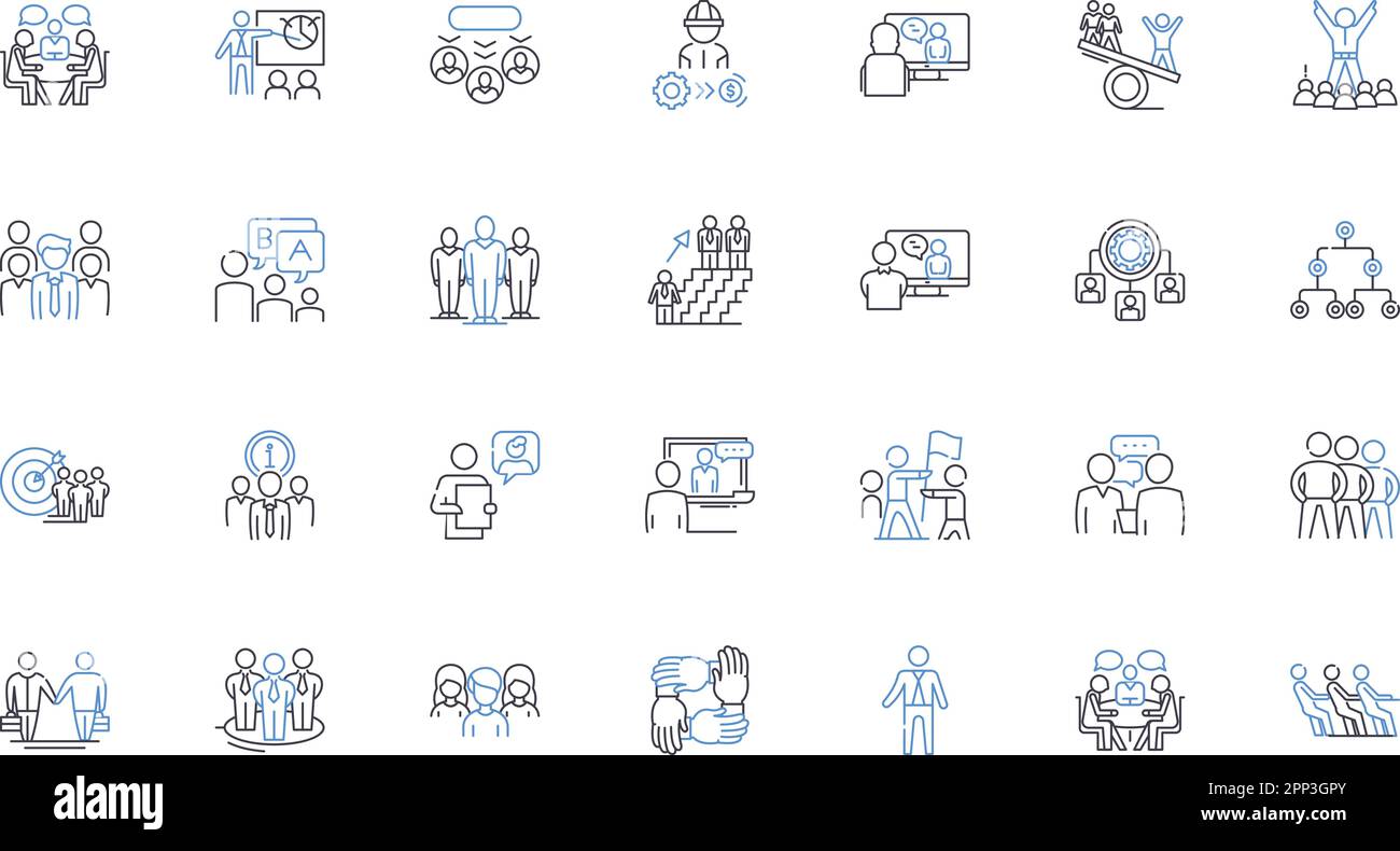Organizational Members line icons collection. Employees, Staff, Workers, Teams, Managers ...