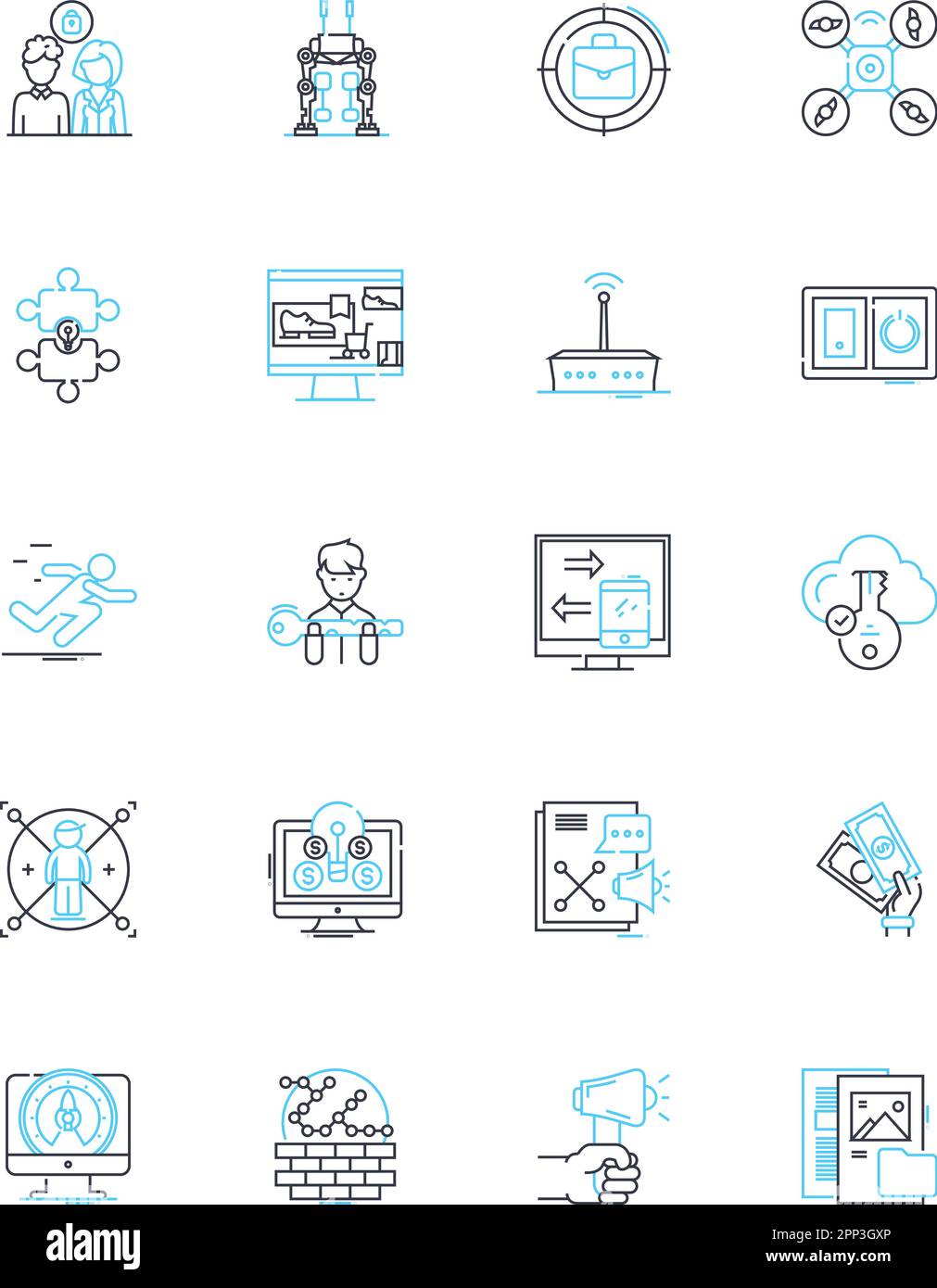 Blockchain revolution linear icons set. Decentralization, Cryptography ... Blockchain revolution linear icons set. Decentralization, Cryptography ...