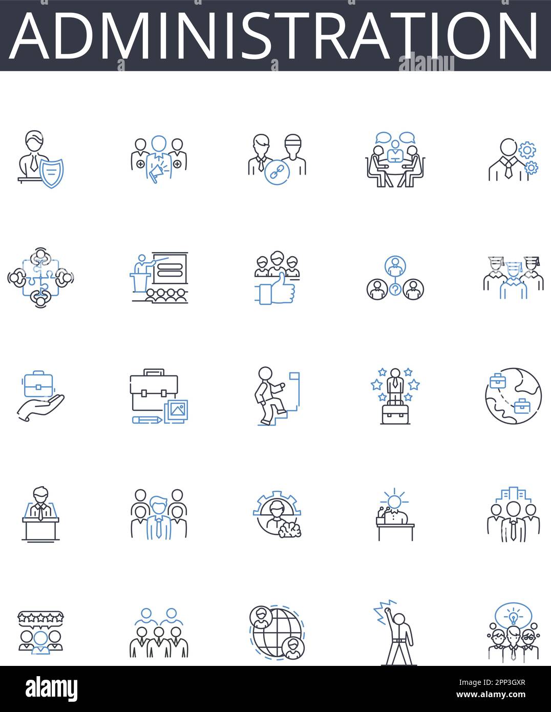 Administration line icons collection. Circuitry, Connections ...