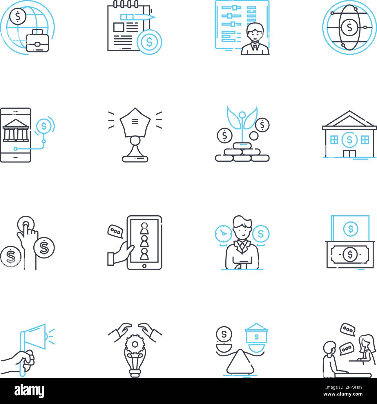 Property tax linear icons set. Assessment, Appraisal, Deduction ...