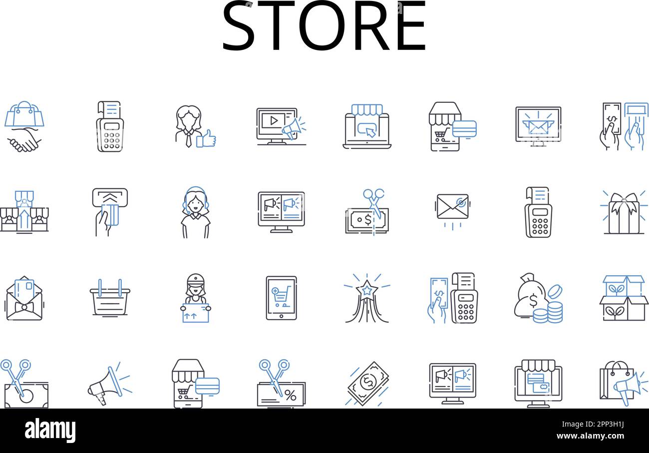 Store line icons collection. Shop, Boutique, Market, Emporium, Outlet ...