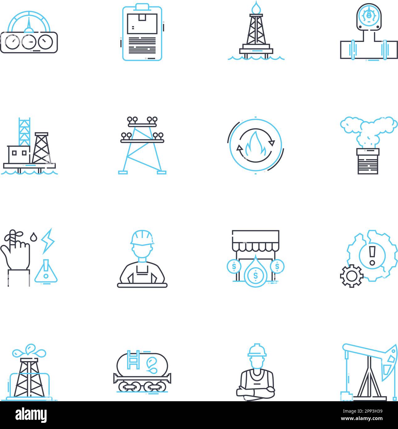 Economic sphere linear icons set. Inflation, Recession, Deflation ...
