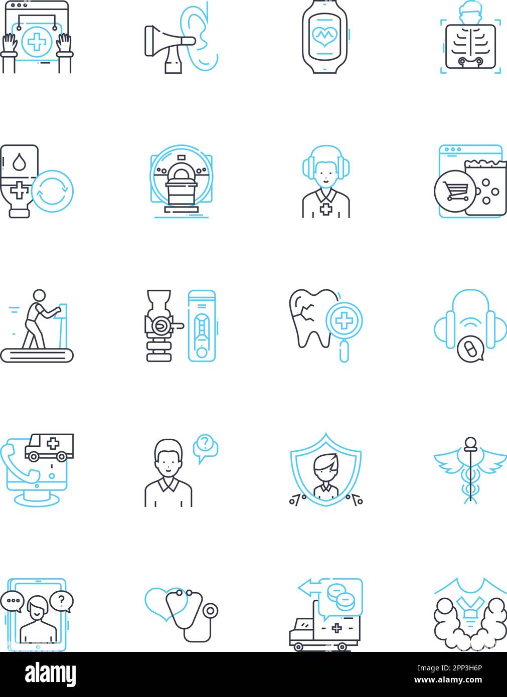 BioTech linear icons set. Genomics, Bioreactors, Proteomics, Gene ...