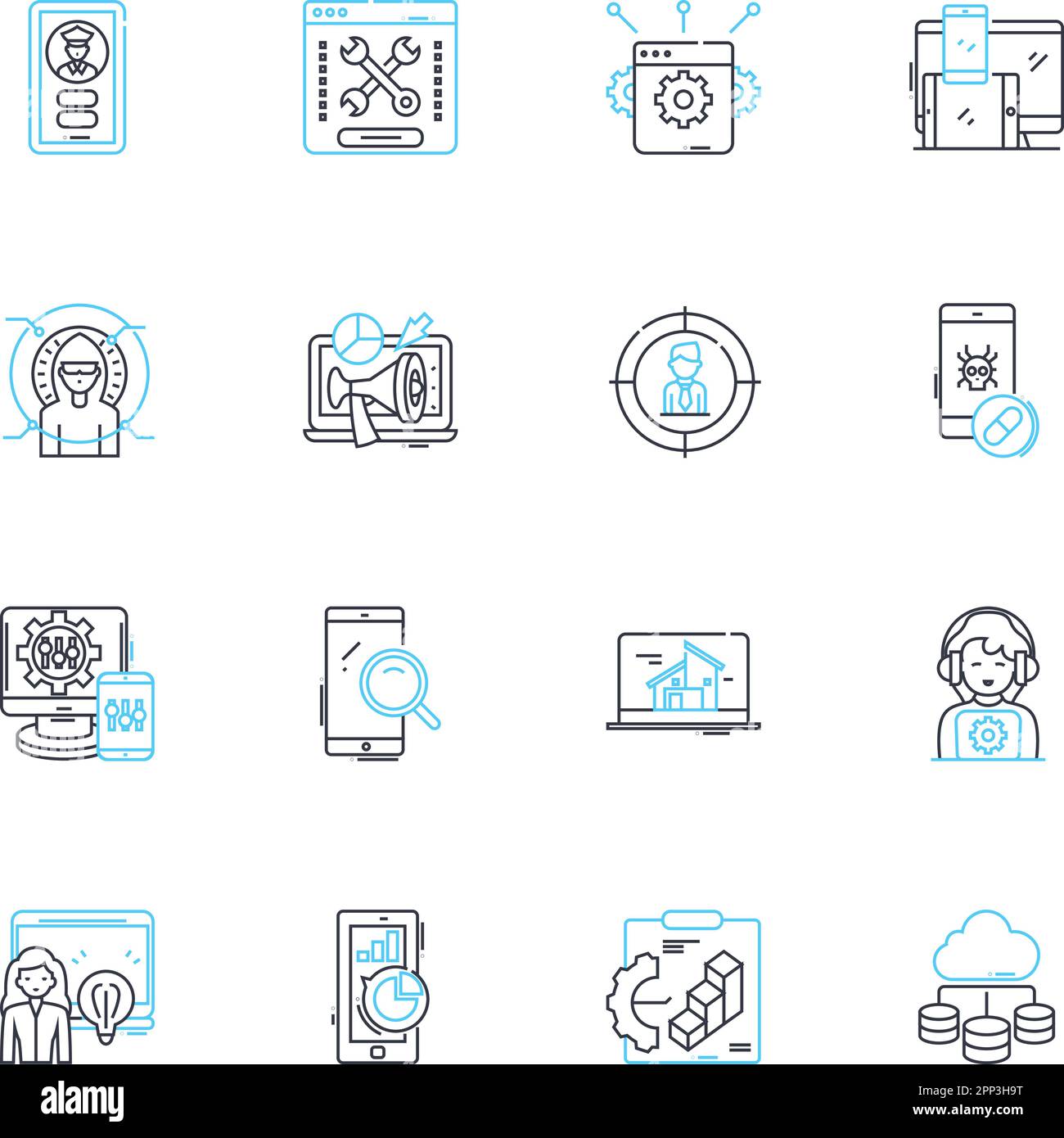 Affiliate marketing linear icons set. Commission, Promotion ...