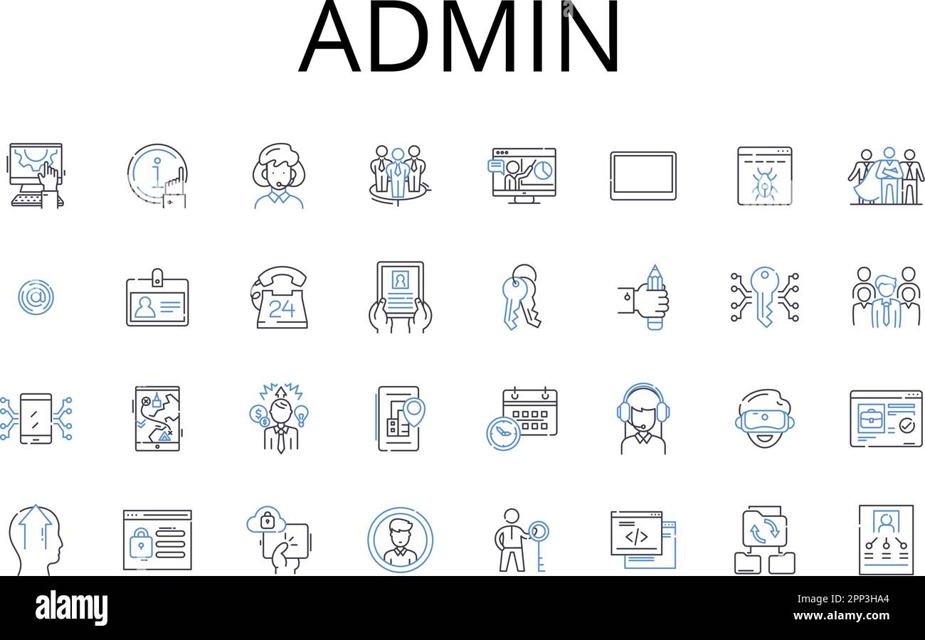 Admin line icons collection. Boss, Supervisor, Manager, Director, Leader, Executive, Head honcho ...