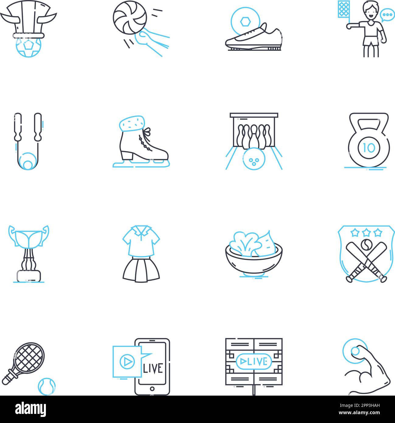 Physical activity linear icons set. Exercise, Fitness, Movement, Cardio ...