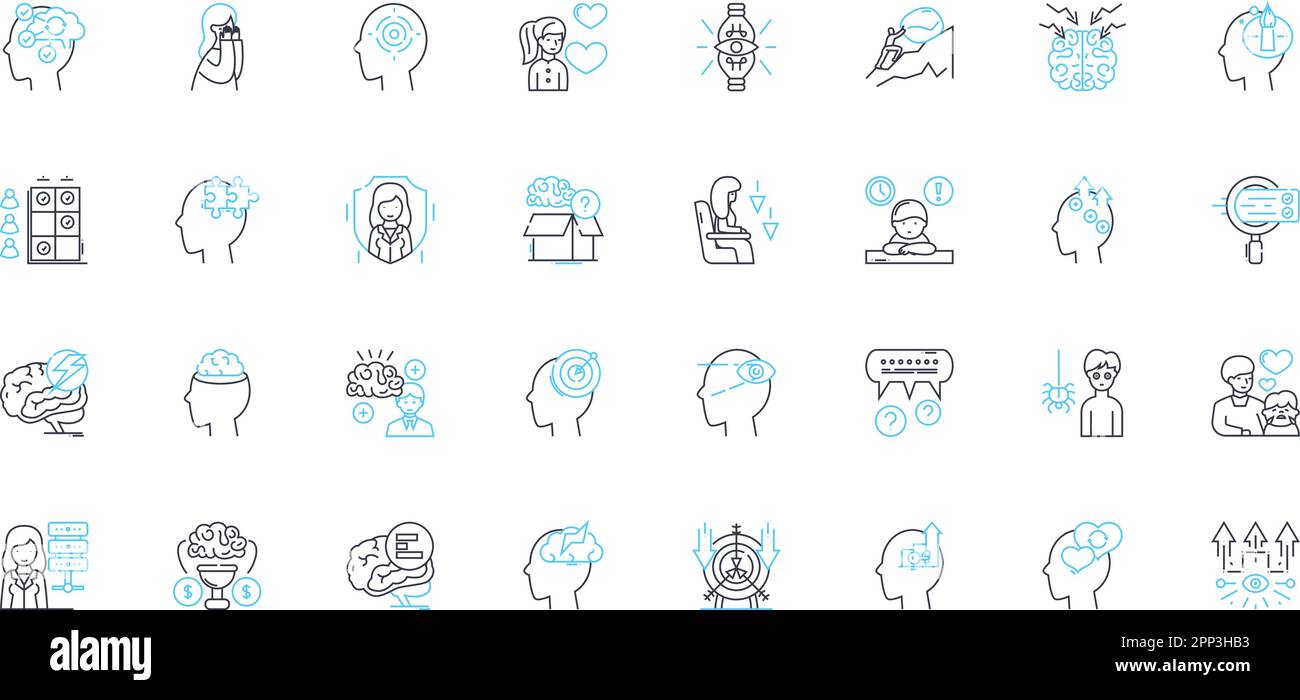 Behavioral Therapy linear icons set. Approach, Change, Cognition ...