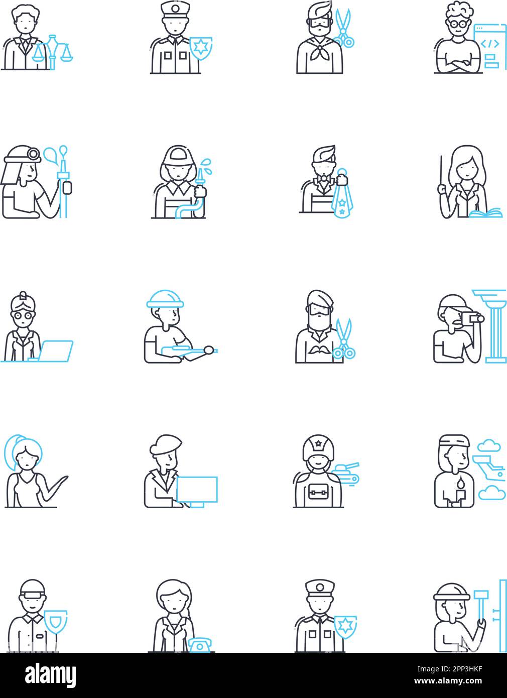 Administrative assistance linear icons set. Organization, Coordination ...