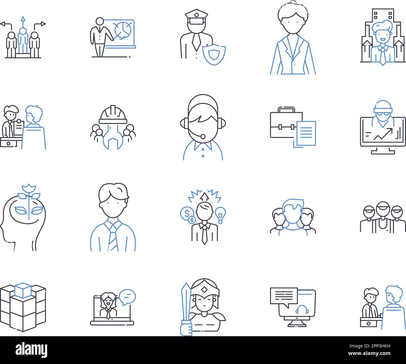 Labor force line icons collection. Employment, Workforce, Job, Laborers ...