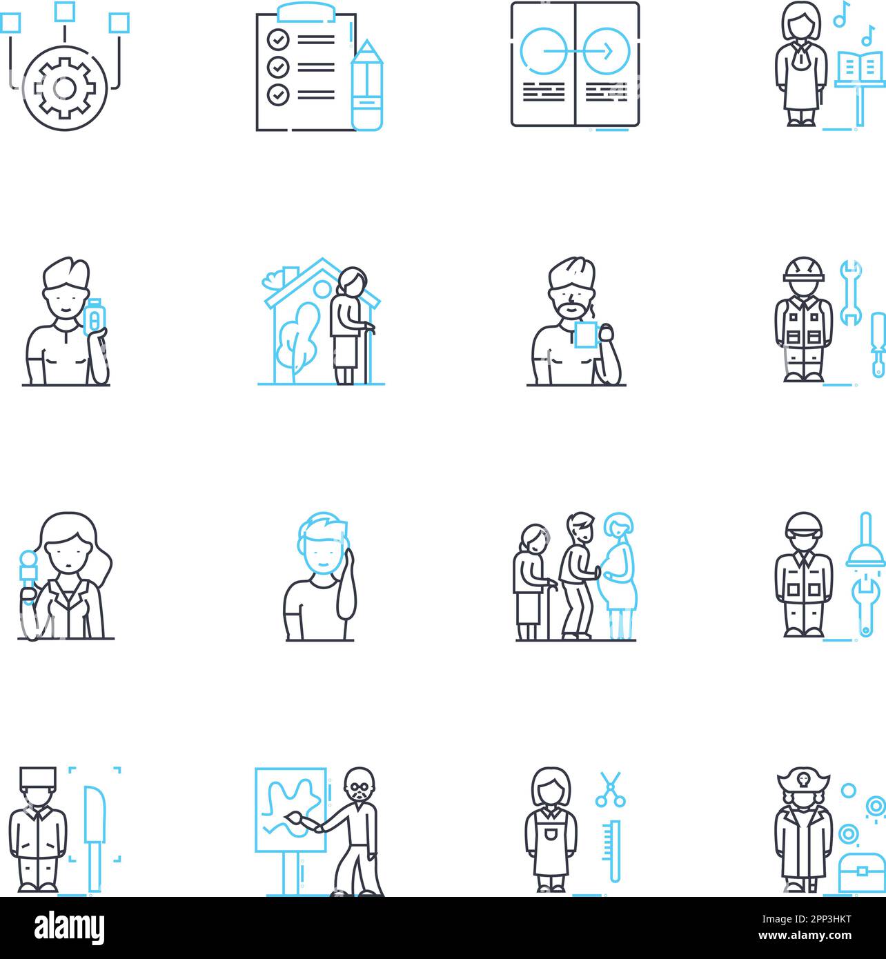 Self-promotion linear icons set. brand, image, marketing, nerking ...