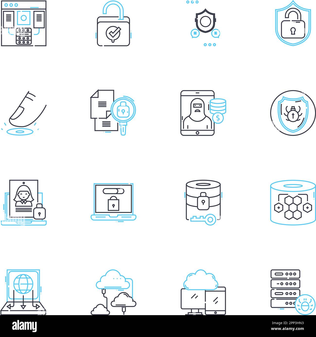 Digital defense linear icons set. Cybersecurity, Encryption, Firewall ... Digital defense linear icons set. Cybersecurity, Encryption, Firewall ...