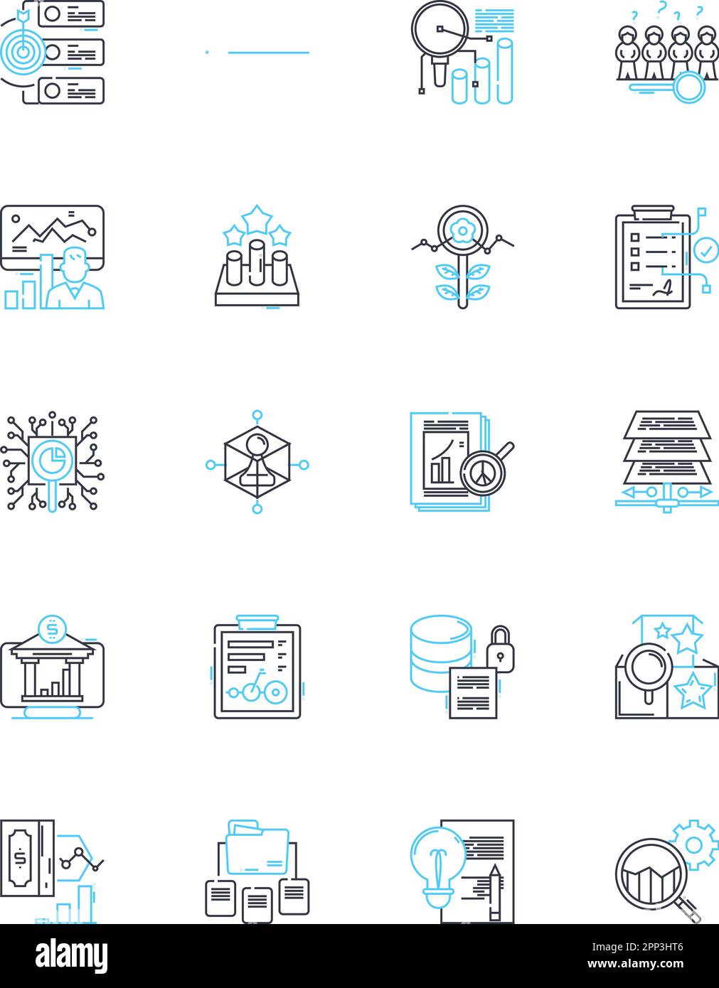 Evaluation Linear Icons Set Assessment Analysis Judgement Rating
