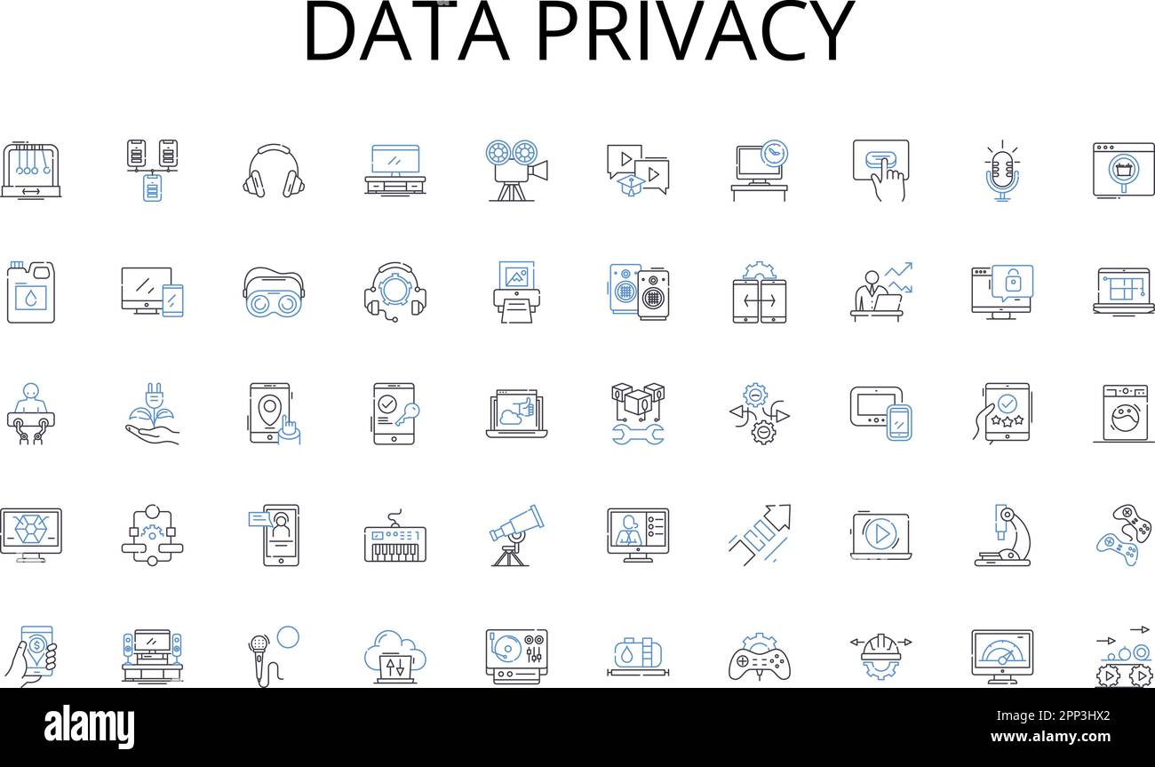 Data privacy line icons collection. Strategy, Analysis, Campaign ... Data privacy line icons collection. Strategy, Analysis, Campaign ...