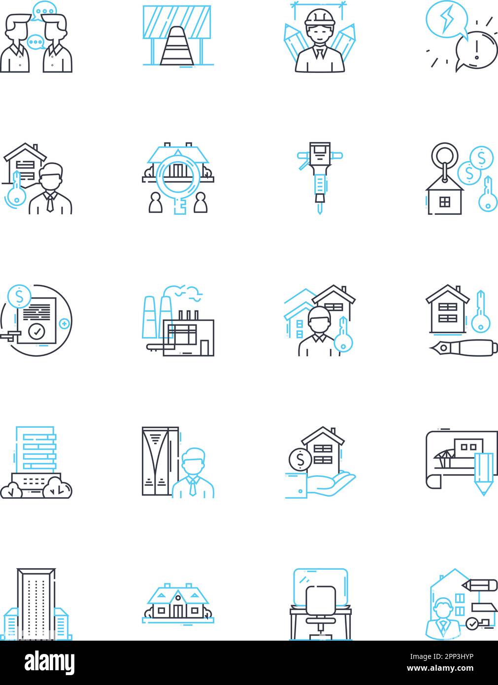 Infrastructure creation linear icons set. Development, Planning ... Infrastructure creation linear icons set. Development, Planning ...