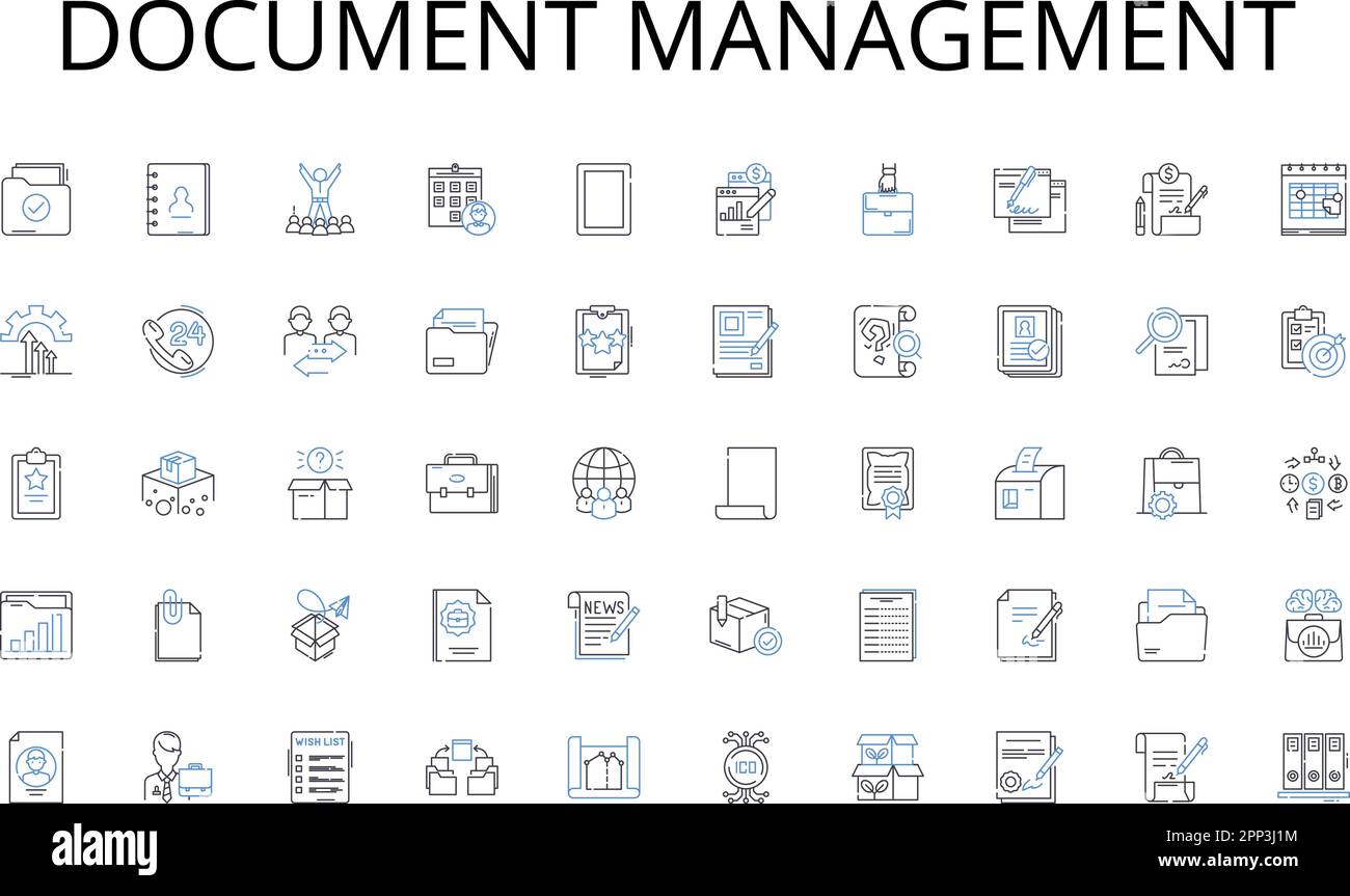Document management line icons collection. Start-up, Entrepreneurship ...